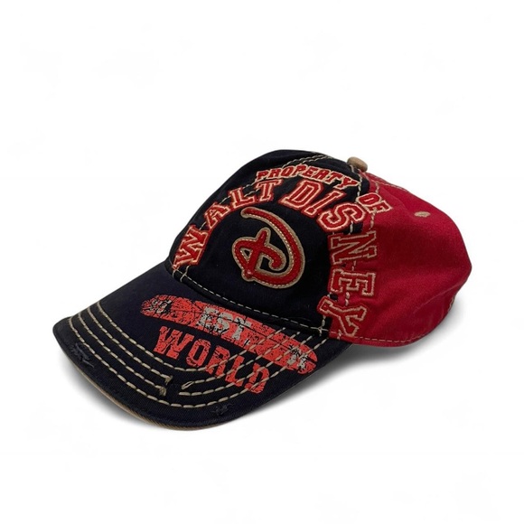 Disney | Accessories | Disney World Y2k Red And Black Embroidered Cap ...